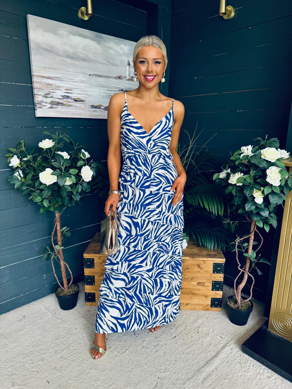 Phibi Detailed Midi Dress Blue – Canella Lane